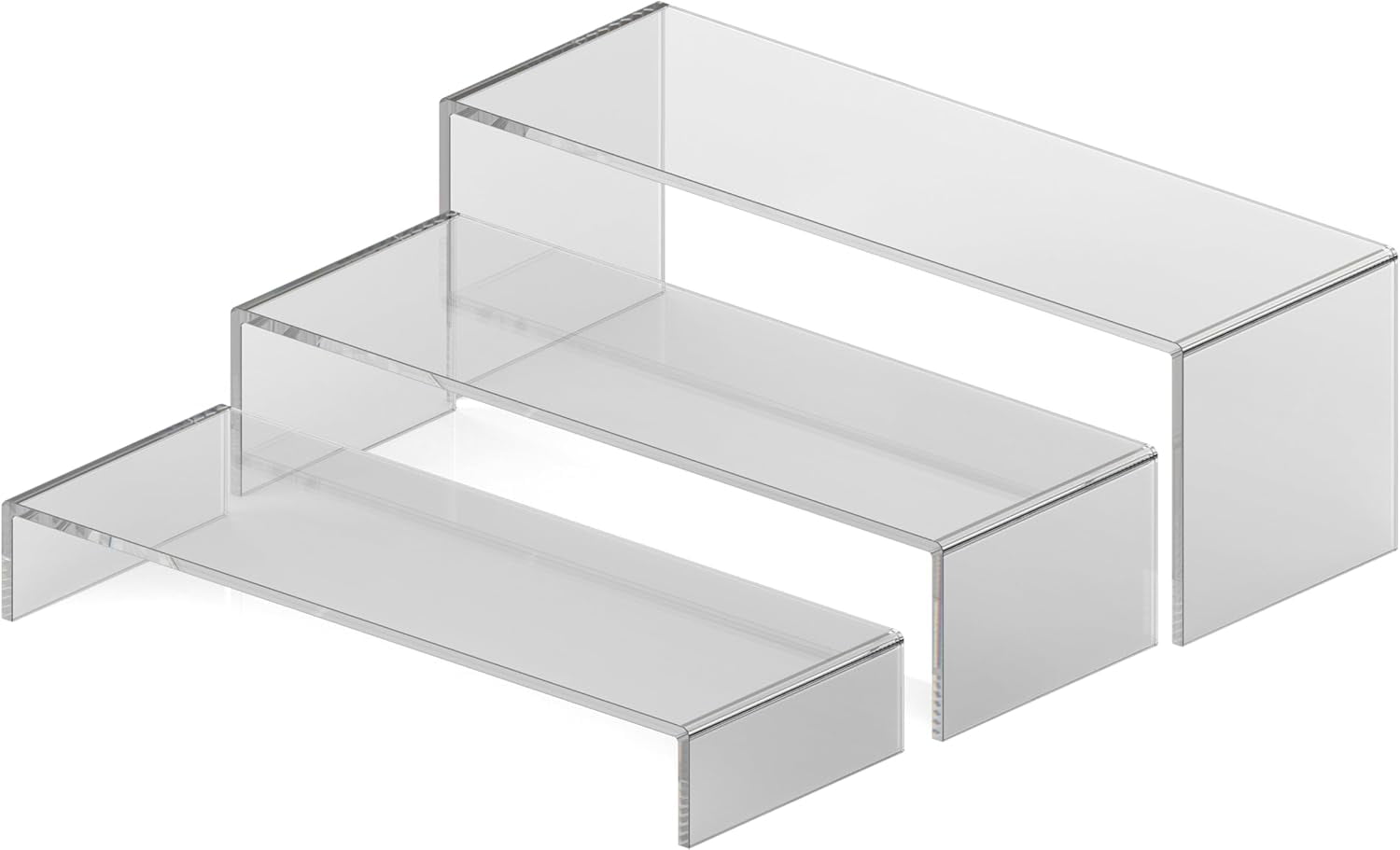 Wellsay Acrylic Display Risers - Long Small Plastic Rectangular Perfume ...