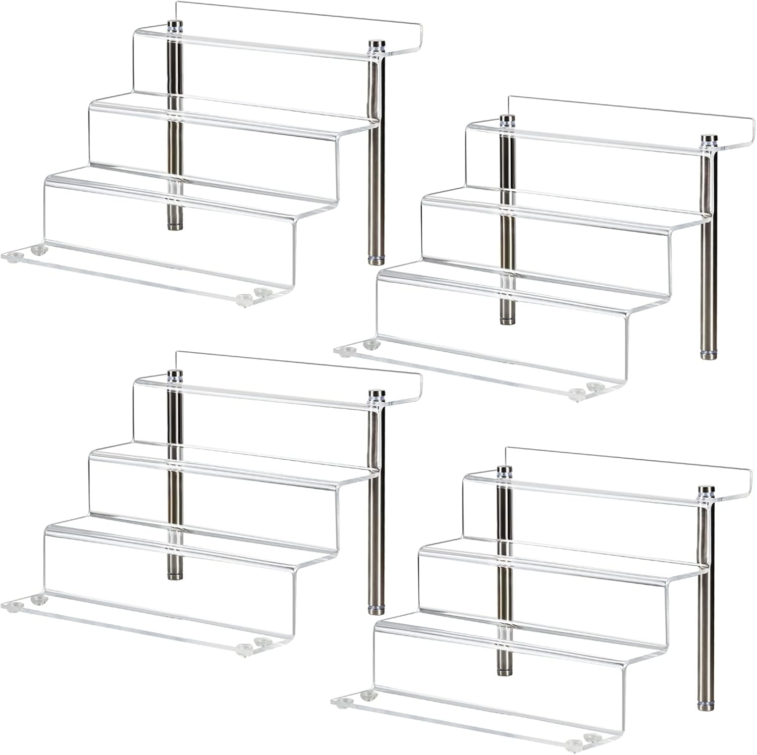 Wellsay Acrylic Display Risers Shelf for Pops gures, 4 Tier Perfume ...