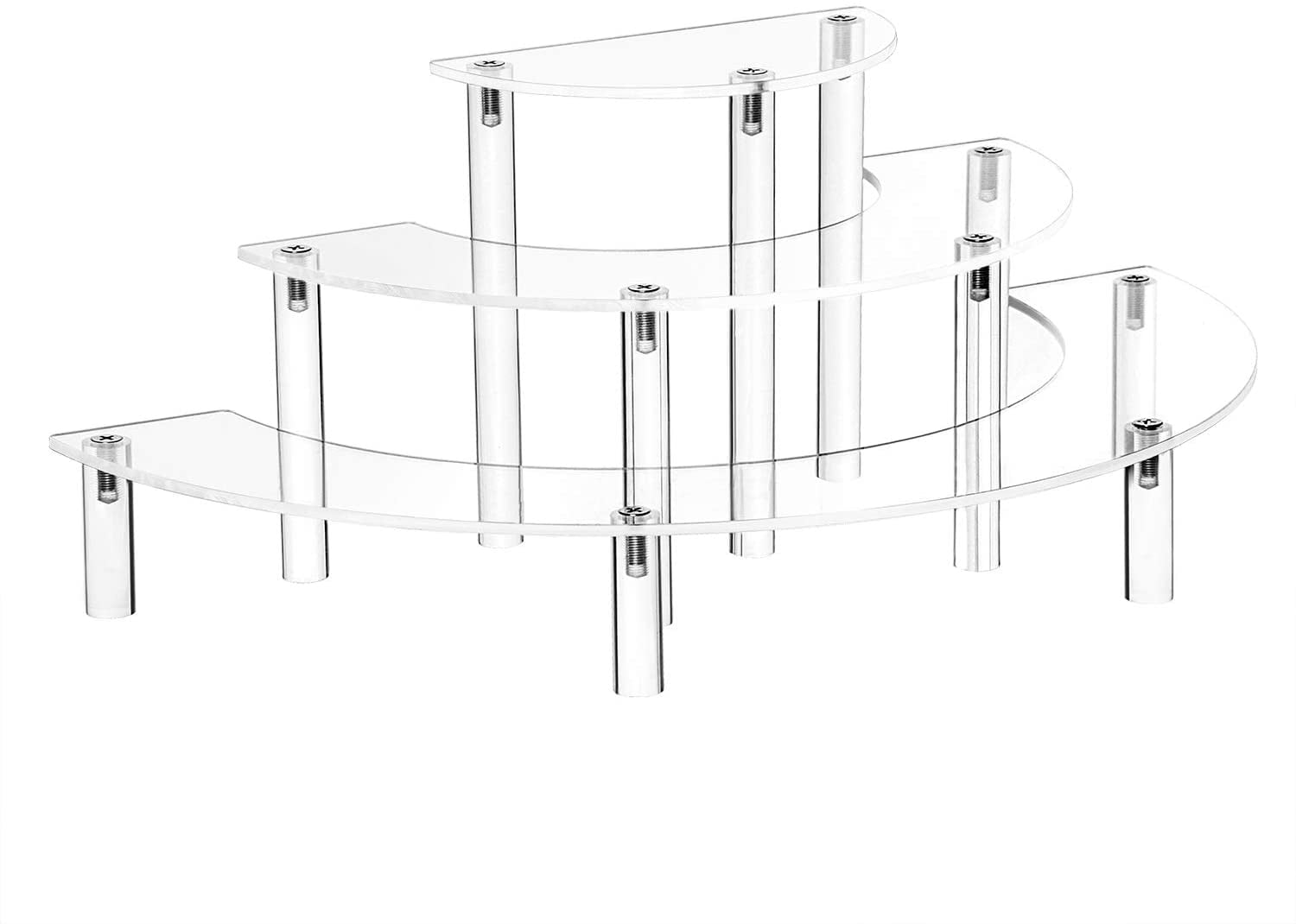 Wellsay Acrylic Risers Display Stand - 3 Tier Clear Step Display Riser ...