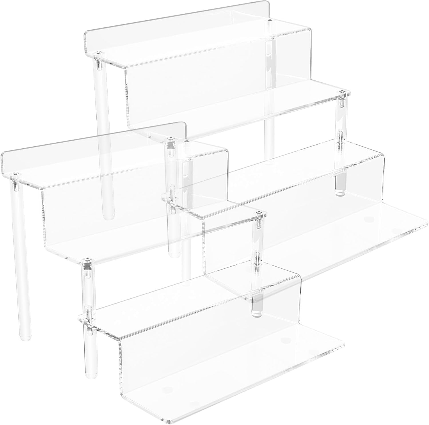 Wellsay Acrylic Risers Display Stands, 9 Inch 4 Tier Clear Perfume ...