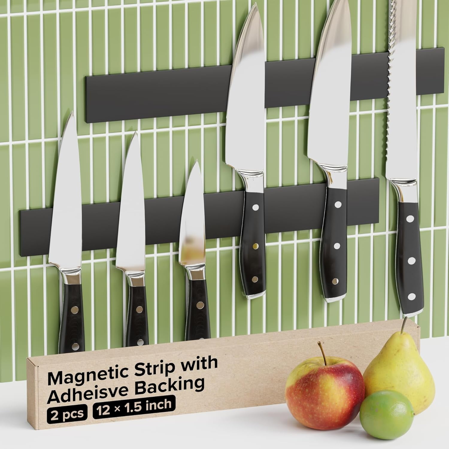 Wellsay Adhesive Magnetic Strip for Knives Kitchen with Multipose Use ...