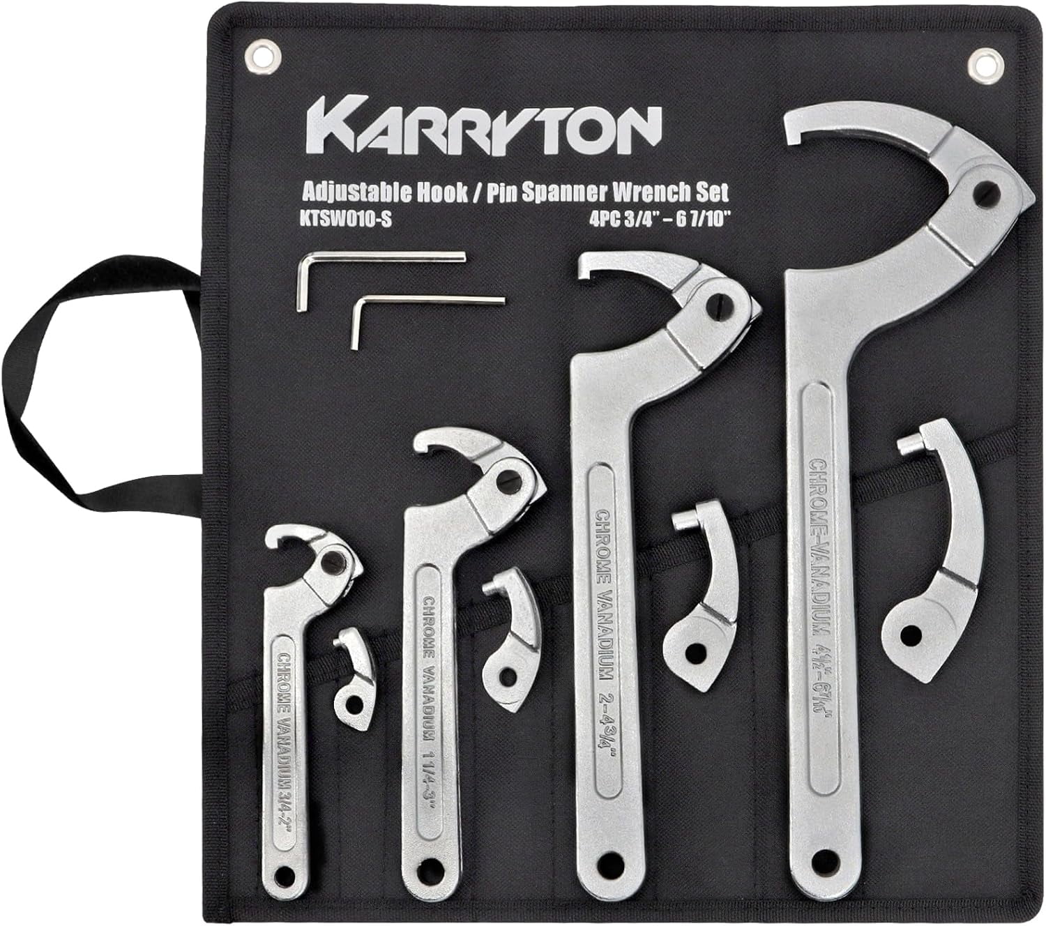 Wellsay Adjustable Pin Hook Spanner Wrench Set, w/ 8pc Interchangeable ...