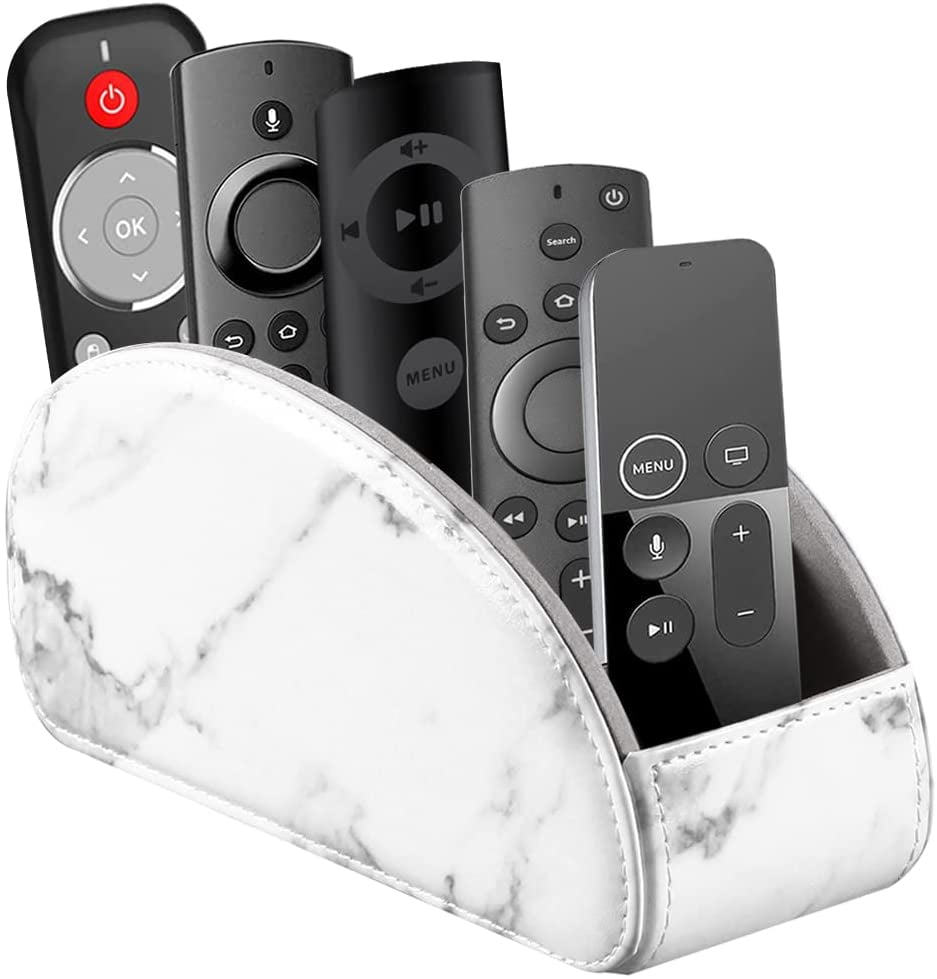 Wellsay All-in-One Leather White TV Remote Holder for Remote Conrtols ...