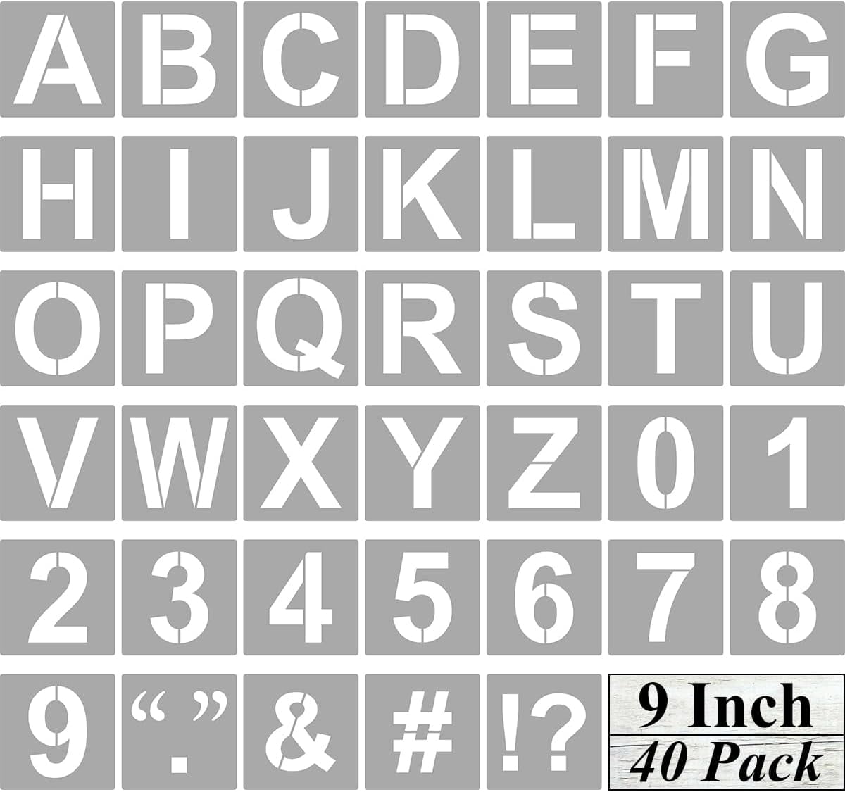 Wellsay Alphabet Letter and Number Stencils 9 Inch - 40 Pack Large ...