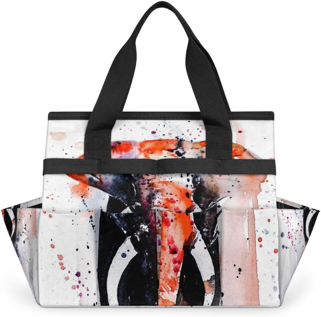 Wellsay Art Painting Elephant Garden Tool Tote Bag for Women Men ...