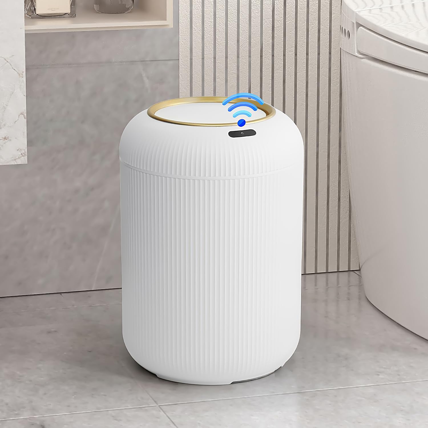 Wellsay Automatic Motion Sensor Bathroom Trash Can with Lid, 3 Gallon ...