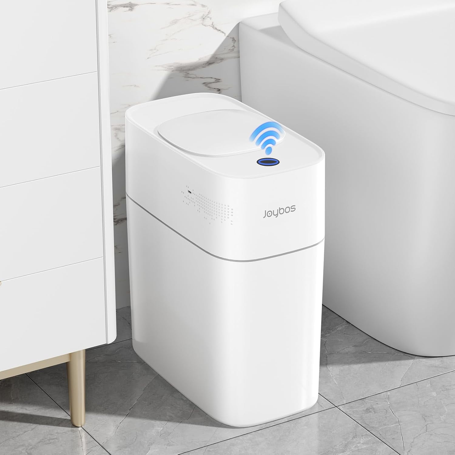 Wellsay Automatic Motion Sensor Bathroom Trash Can with Lid, 3 Gallon ...