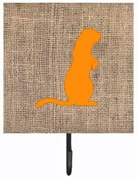 Wellsay BB1118-BL-OR-SH4 Meerkat Burlap and Orange Leash or Key Holder ...