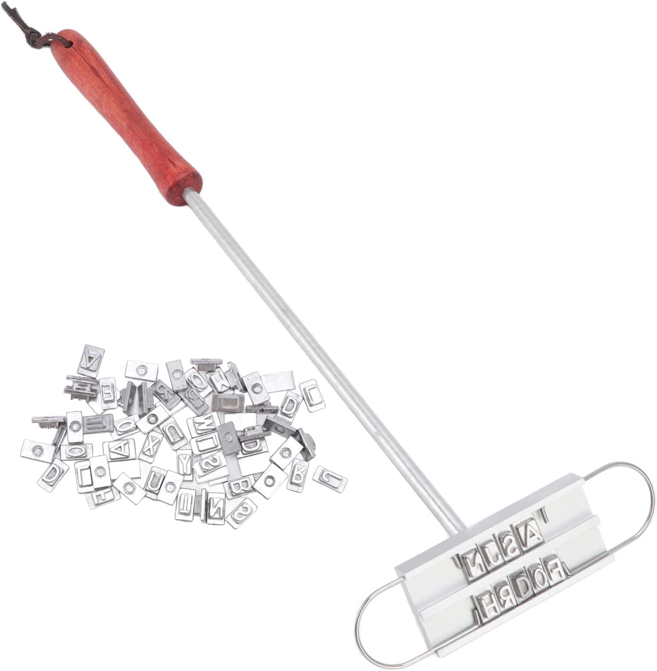 Wellsay BBQ Meat Branding Iron with Changeable Letters, Stainless Steel ...