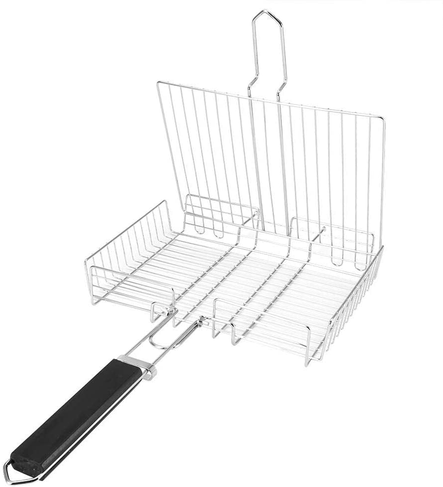 Wellsay BBQ Net Barbecue Tool Outdoor Foldable Stainless Steel Grill ...