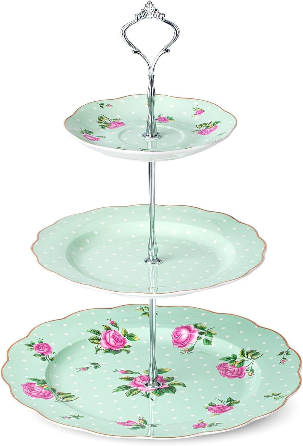 Wellsay BTaT- 3-Tier Dessert Stand, Green, Afternoon Tea Stand ...