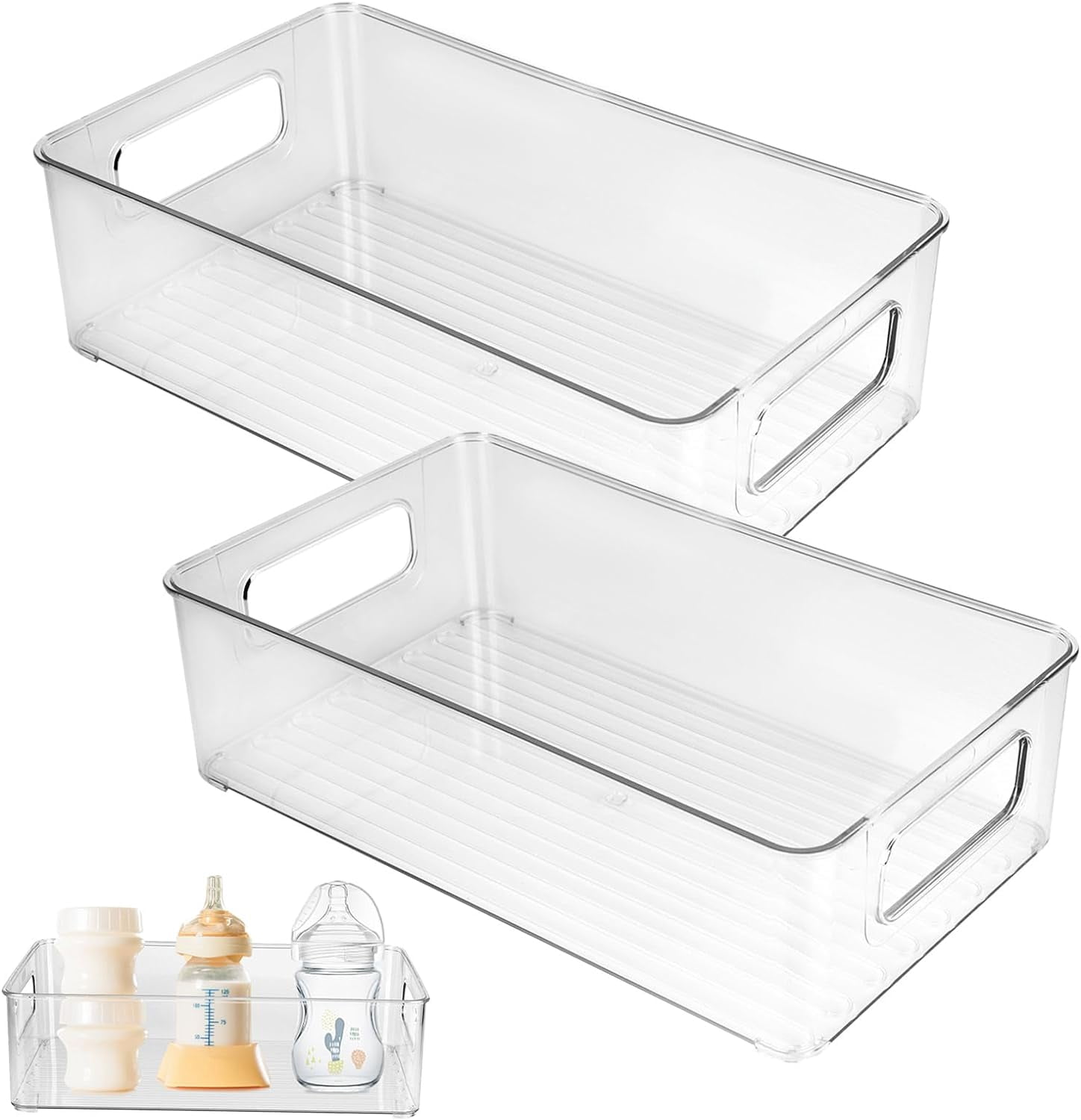 Wellsay Baby Bottle Organizer Plastic Storage Center for Baby Bottles ...