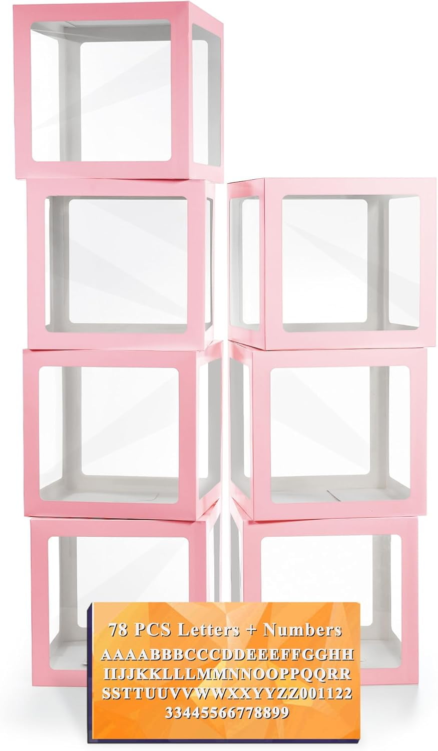 Wellsay Baby Boxes with Letters, Clear Balloon Boxes for Baby Shower ...