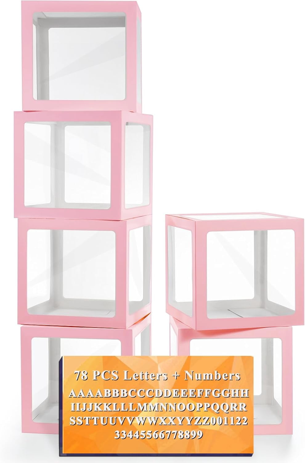 Wellsay Baby Boxes with Letters, Clear Balloon Boxes for Baby Shower ...