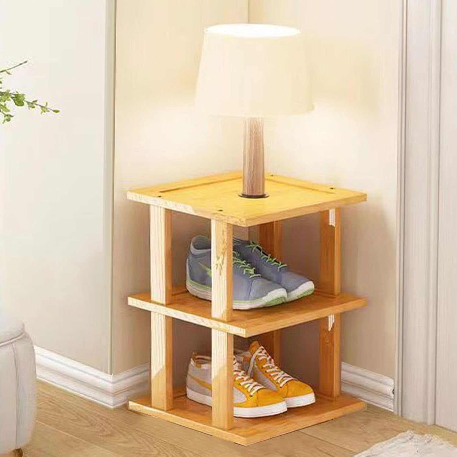 Wellsay Bamboo Shoe Rack 3Tier- Veal Shoe Rack for Small Spaces, Tall ...