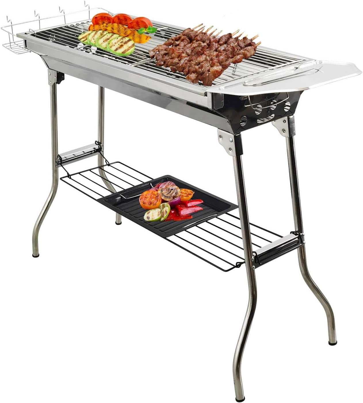 Wellsay Barbecue Charcoal Grill Portable Stainess Steel Folded Barbecue ...