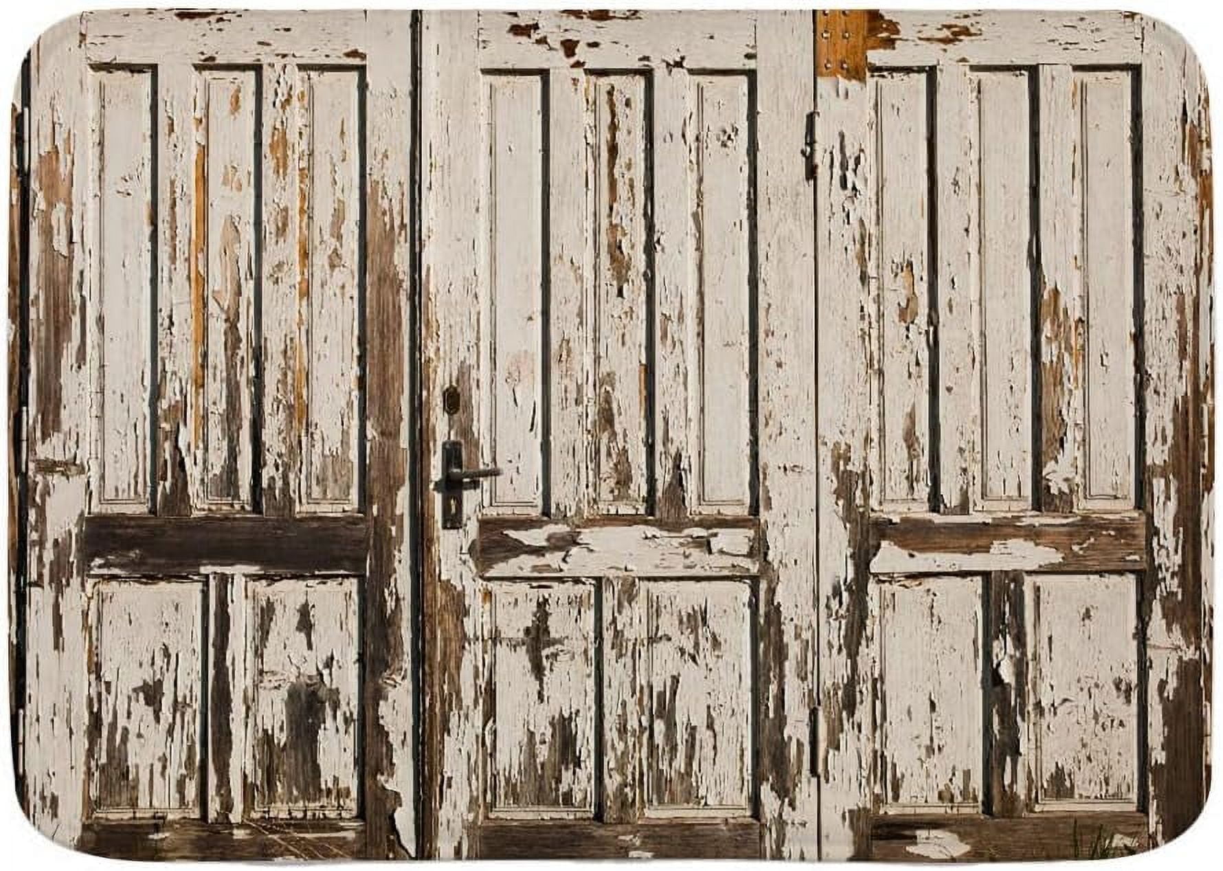 Wellsay Bathroom Rug,Rustic Barn Door Wooden Vintage Wood Farmhouse ...