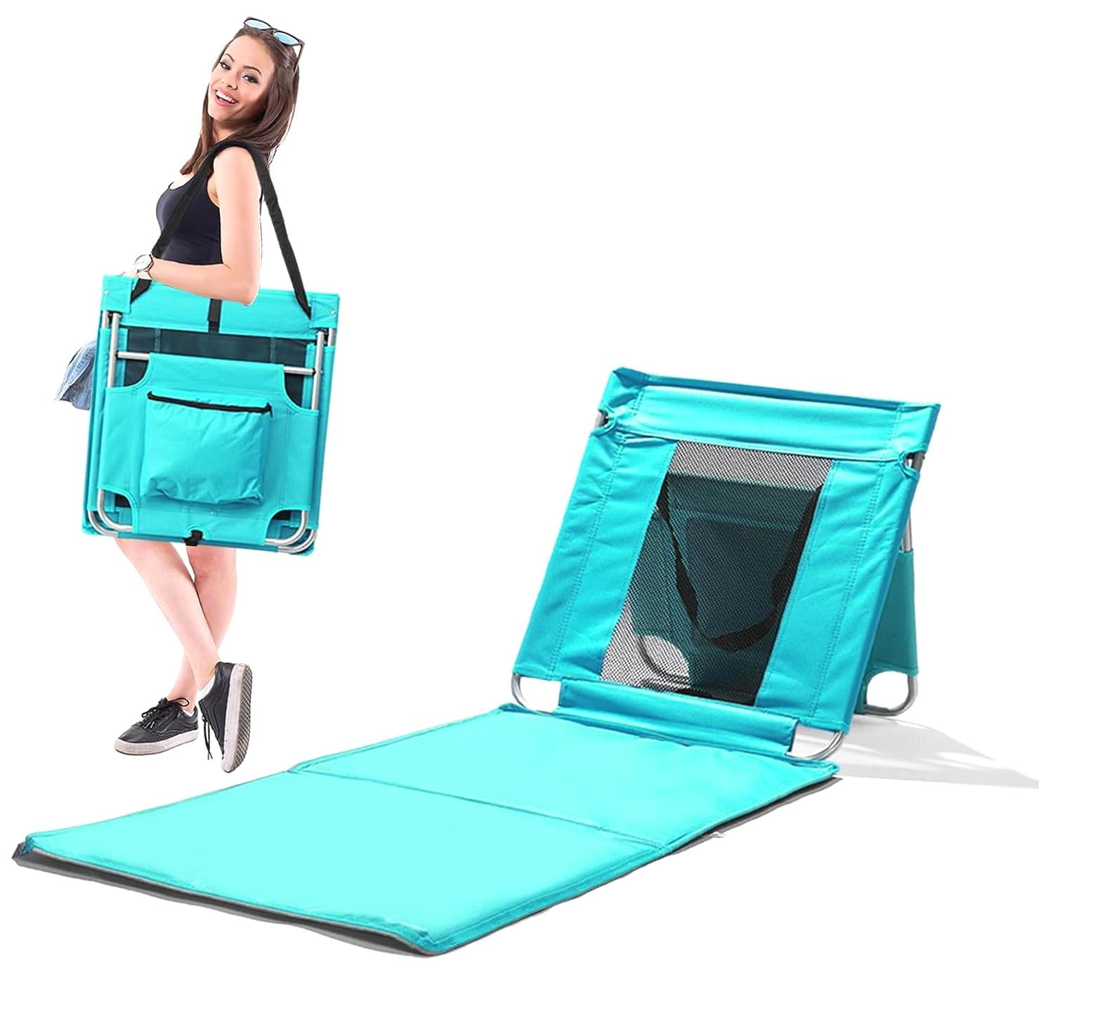 Wellsay Beach Chairs, Beach Mat Lounge Chair for Adults, Portable ...
