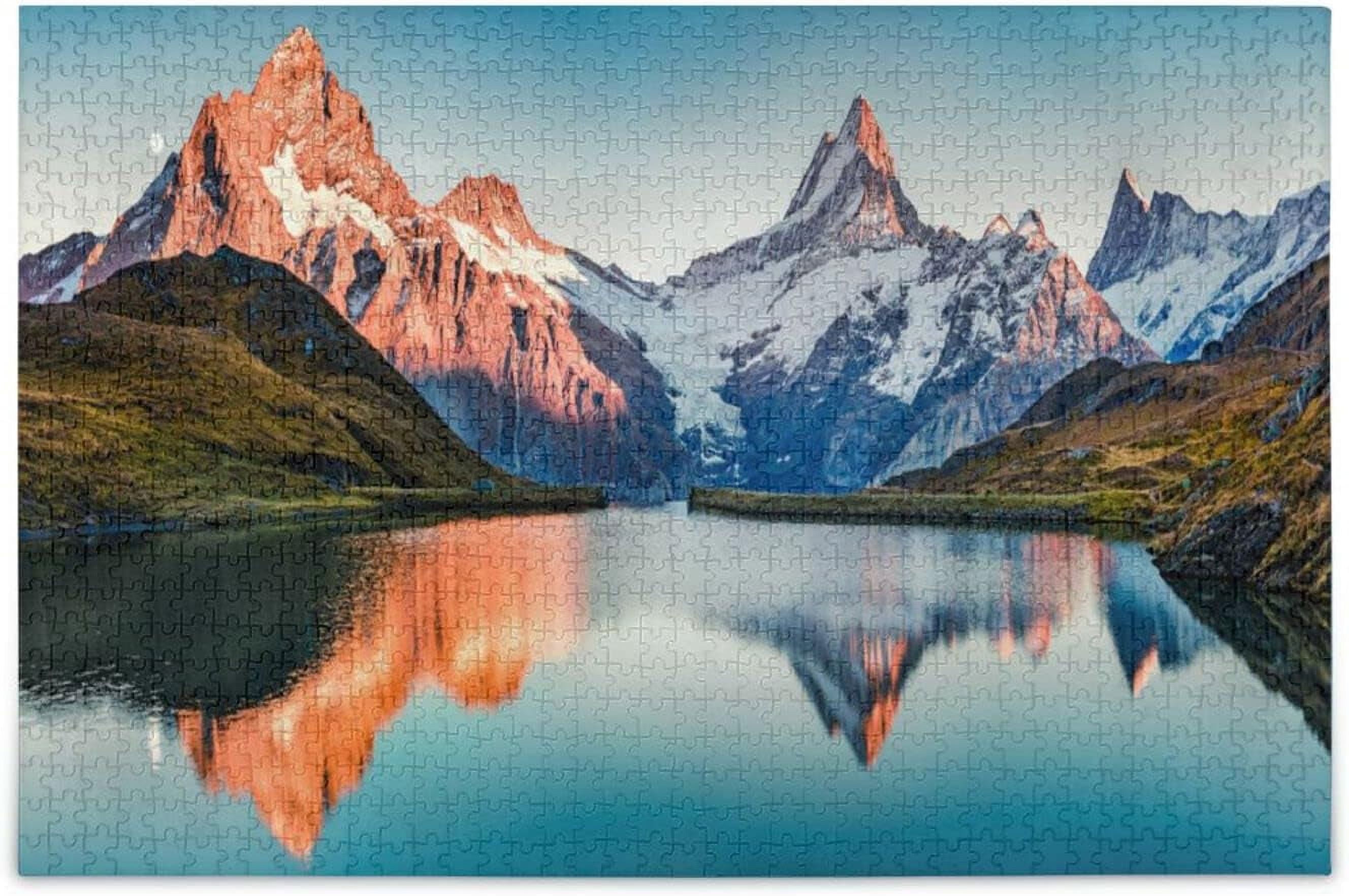 Wellsay Beautiful Snowy Mountains and Lake Jigsaw Puzzles for Adults ...
