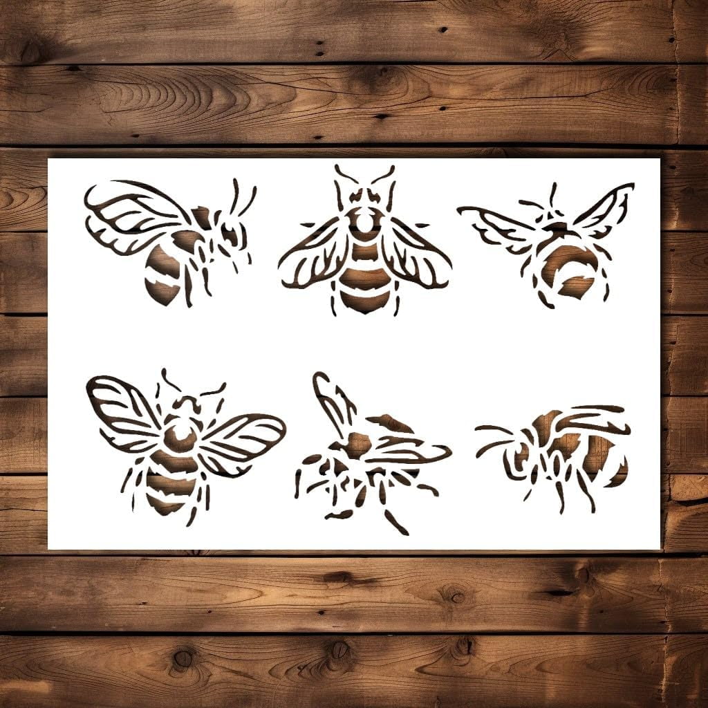 Wellsay Bee Stencil Template - Reusable Big Bumble Bee Stencils for ...