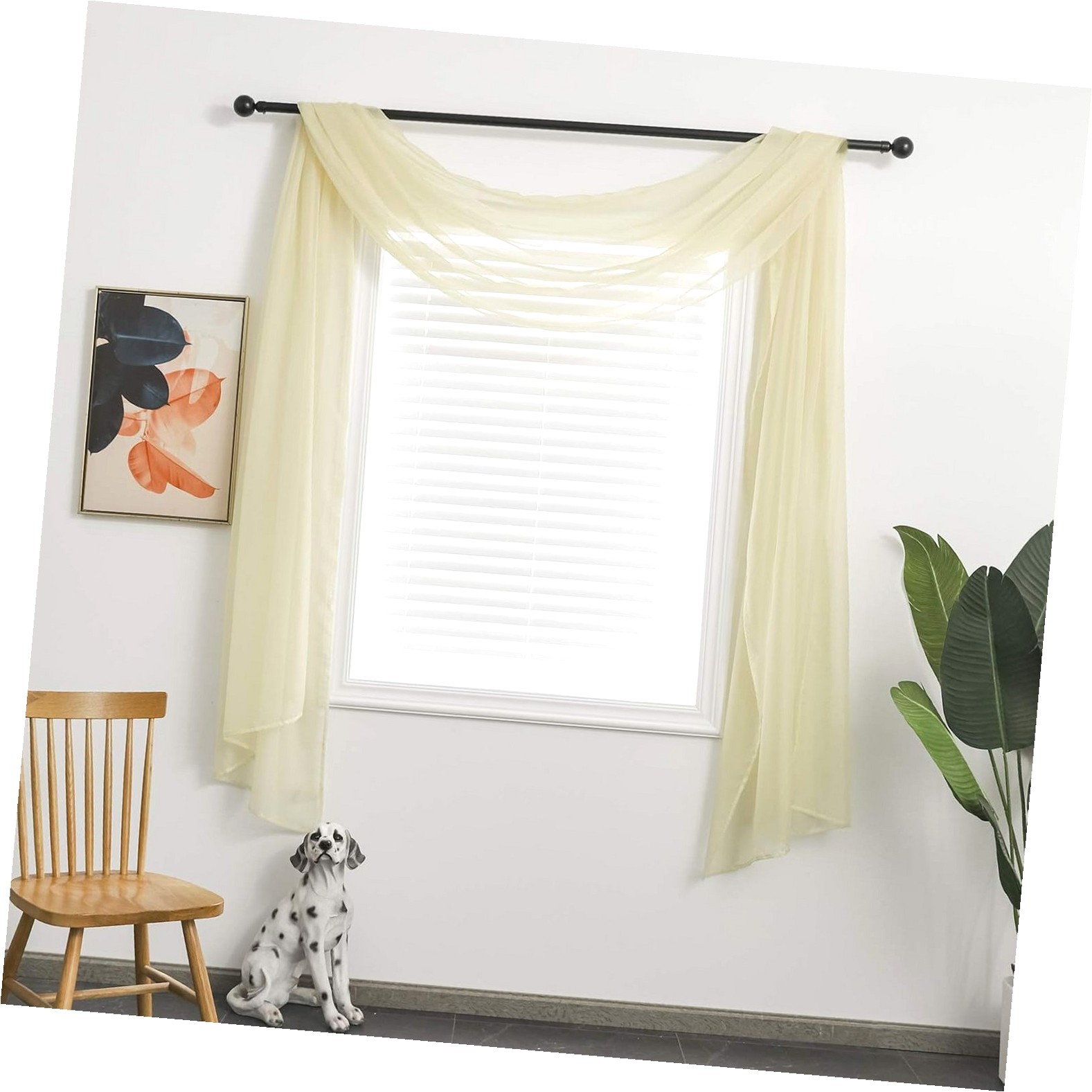 Wellsay Beige Sheer Window Scarf Valance for Beige Sheer Scarf Curtains ...