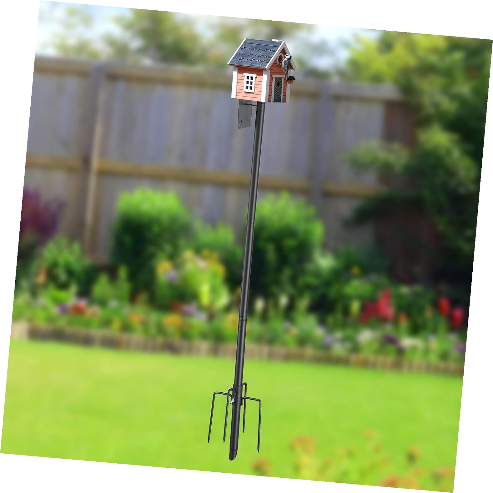 Wellsay Bird House Pole, 105 Inch Pole Mount for Pole Kit with 5-Prong ...