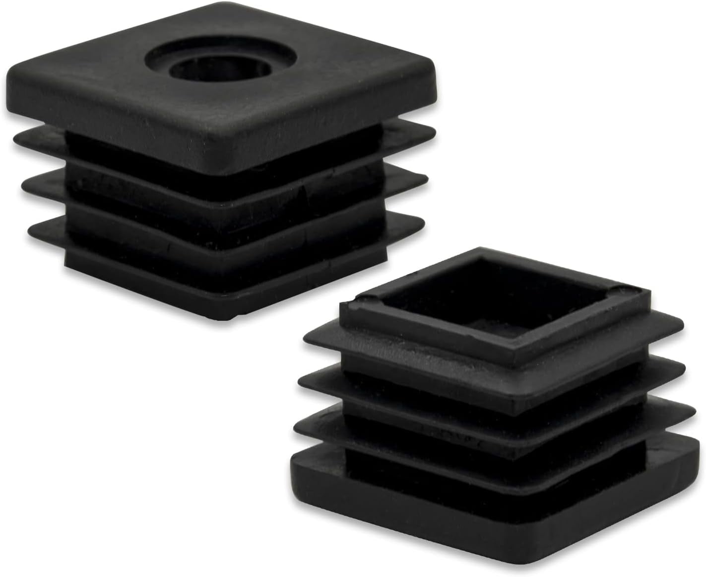 Wellsay Black M6 Threaded Plastic Plugs Square Tube End Caps Tubing ...