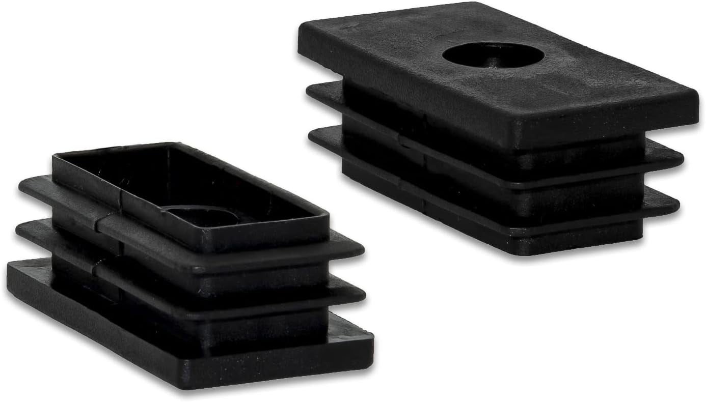 Wellsay Black M8 Threaded Plastic Plugs Rectangle Tube End Caps Tubing ...