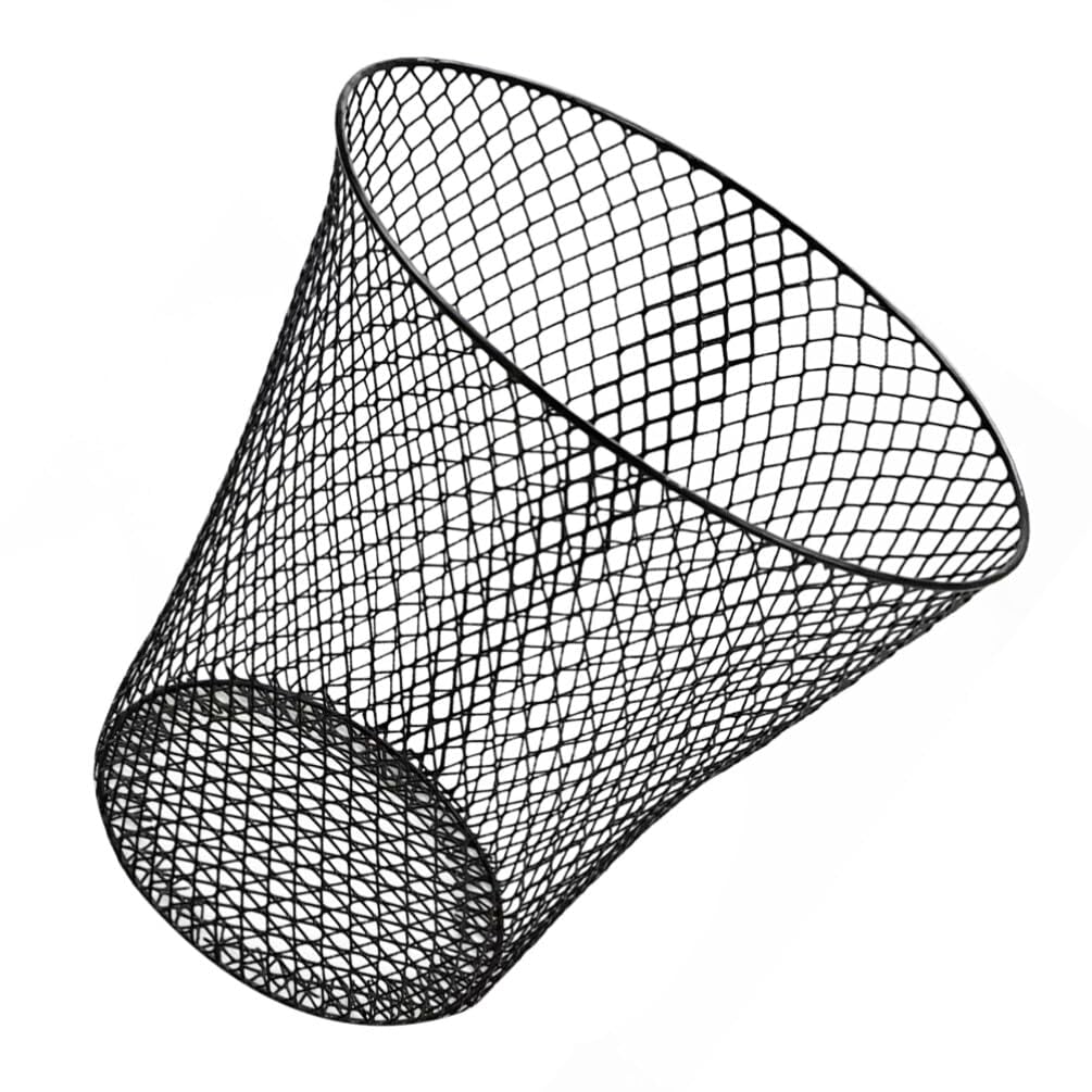 Wellsay Black Mesh Trash Can - Mesh Ofce Trash Can Open Metal Wire ...