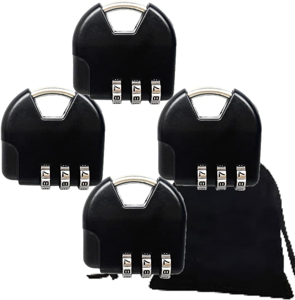 Wellsay Black Resettable Combination Padlock Lage Locks-3 Digit ...