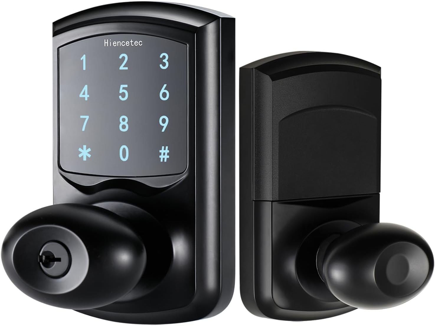 Wellsay Black Touck Pad Door Lock Knob Exterior, Keyless Entry Door ...