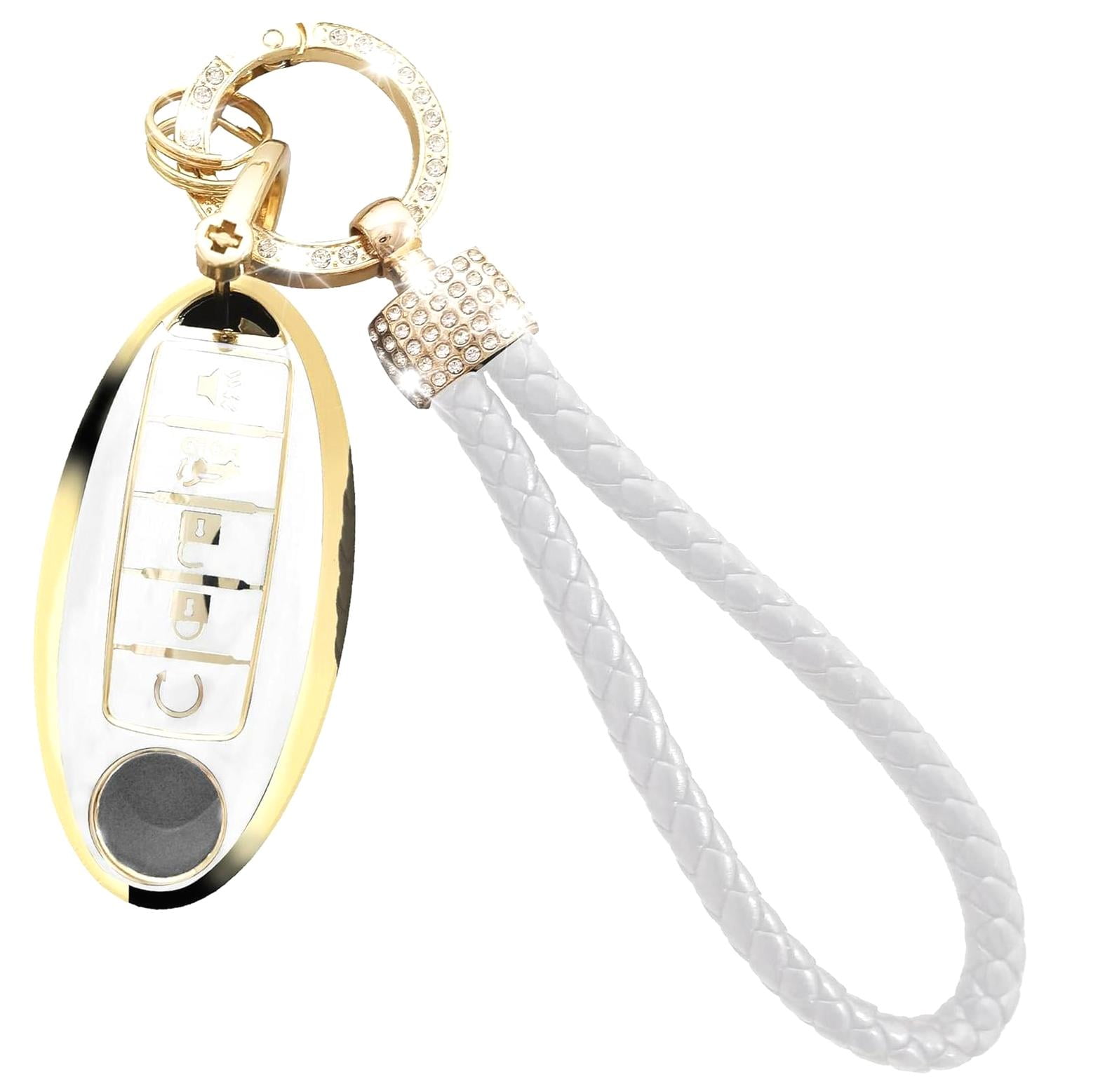 Wellsay Bling Crystal Keychain Key Fob Cover, TPU Car Key Shell with ...
