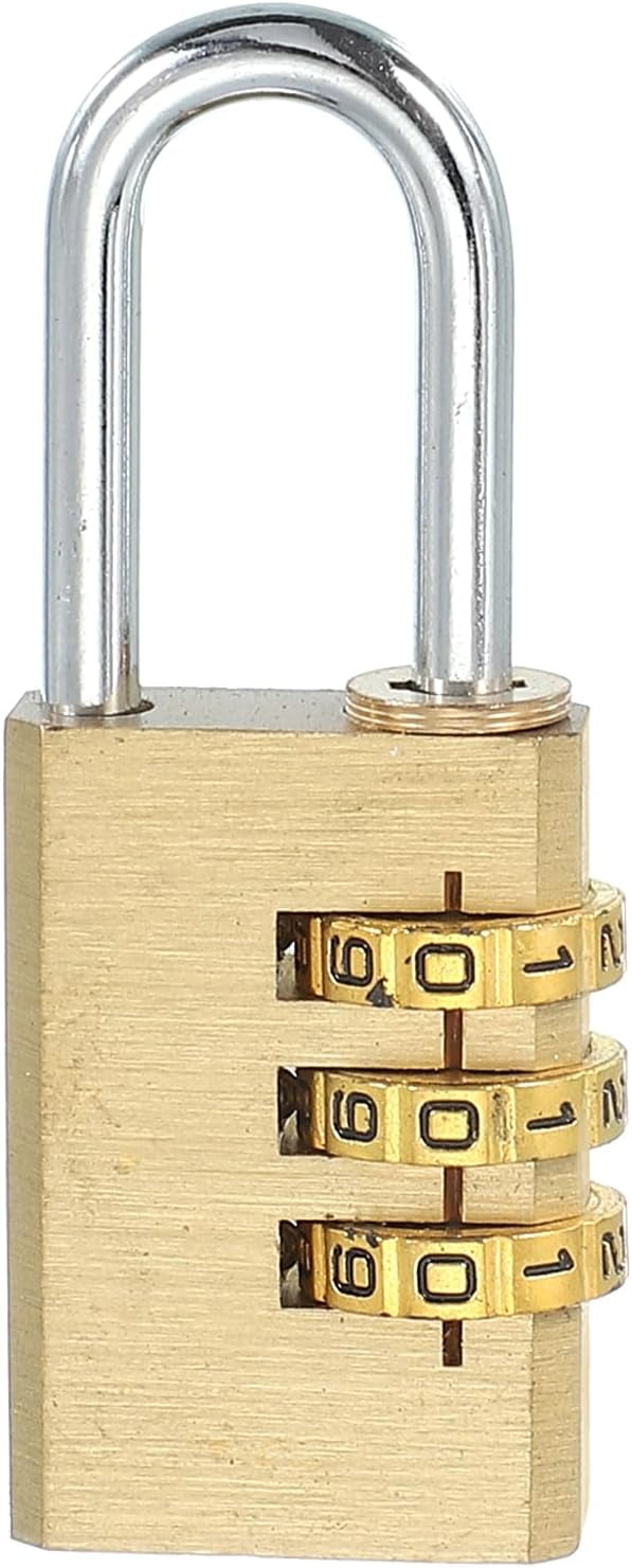 Wellsay Brass Combination Lock 2.8", 3 Digit Resettable Combination ...