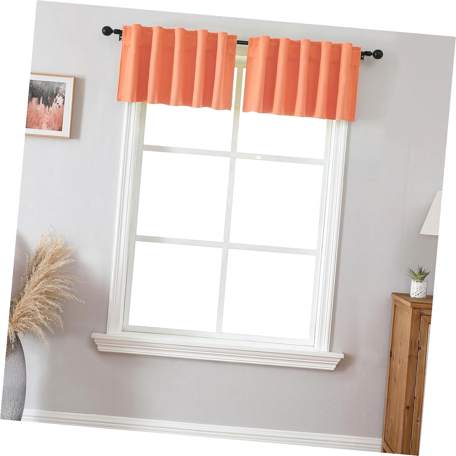 Wellsay Brunt Back Tab Rod Pocket Valance Curtains Room Privacy, Room ...