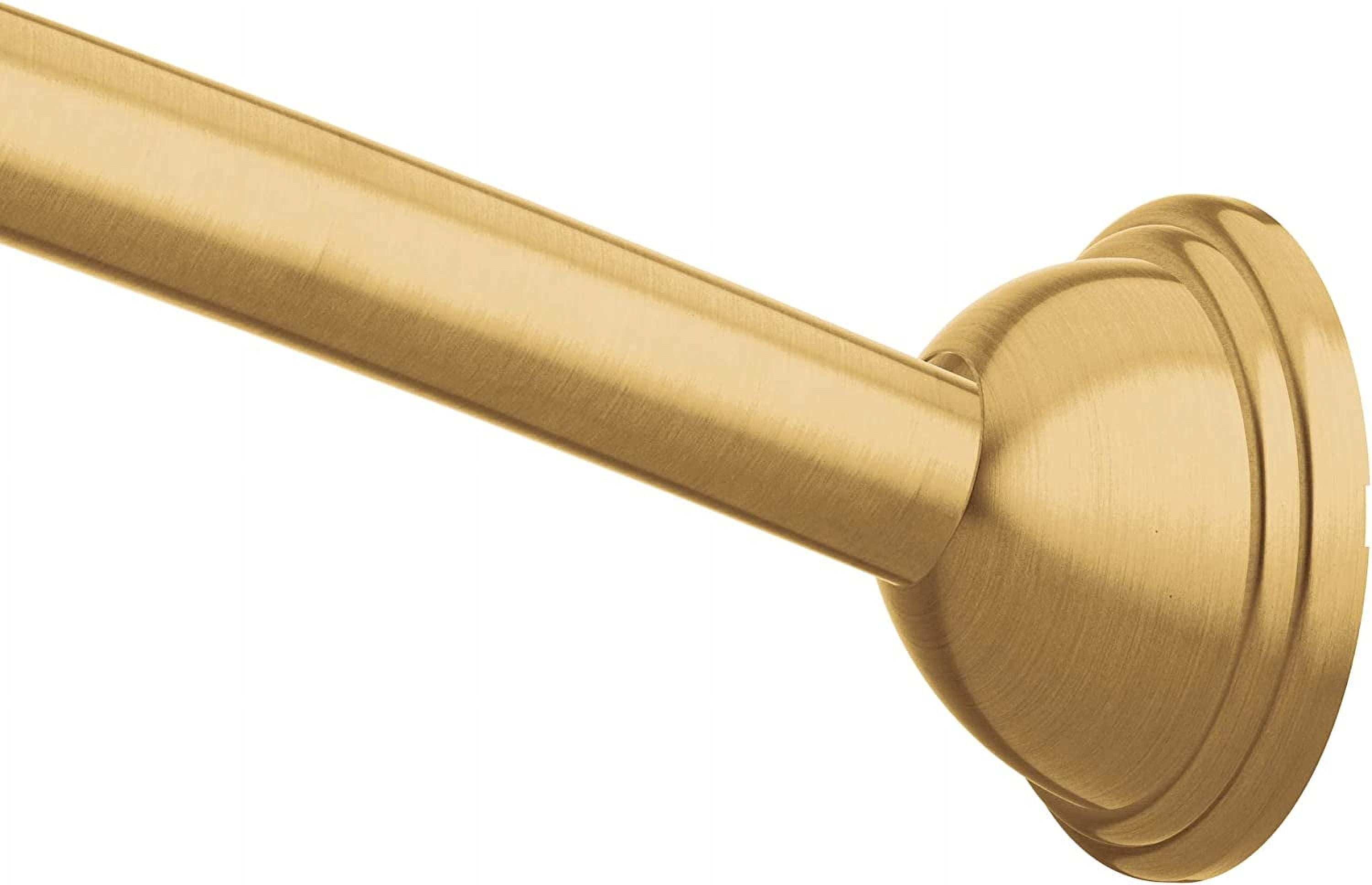 Wellsay Brushed Gold 54 to 72-Inch Adjustable Single Curved Shower Rod ...