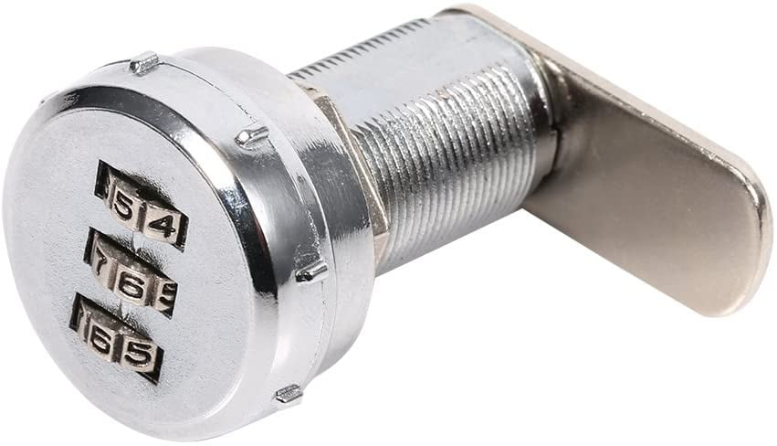 Wellsay Cabinet Coded Lock, Silver Zinc Alloy 3 Digit Combination Cam ...