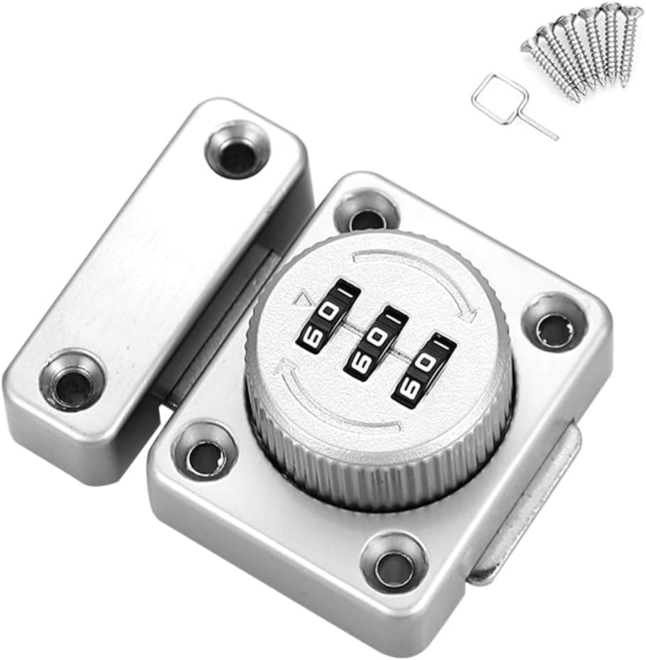 Wellsay Cabinet Door Latch Keyless Combination Lock Cabinet Mechanical ...