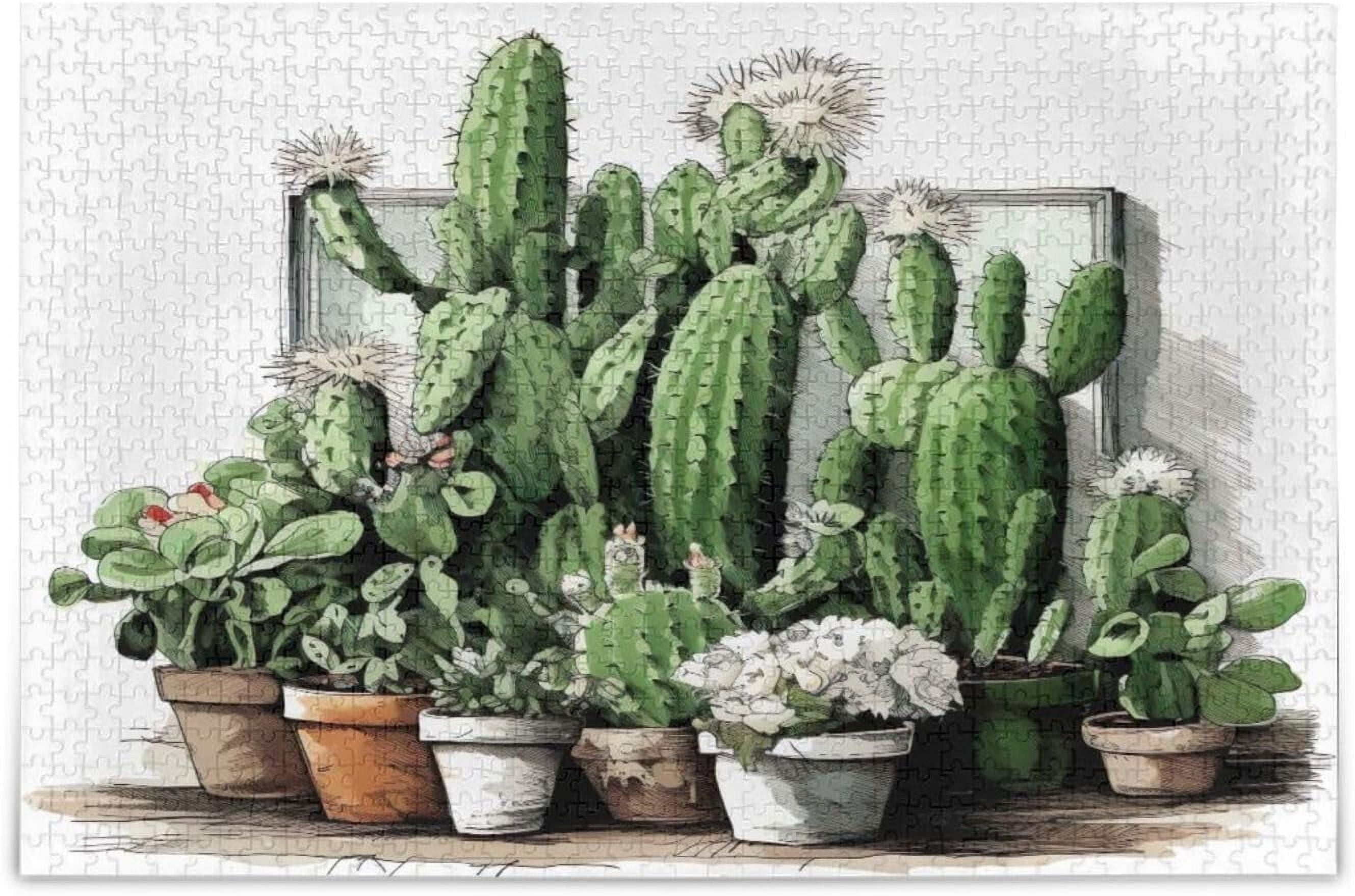 Wellsay Cactus Plants Flowers Puzzles for Adults and Kids 1000 Pieces ...
