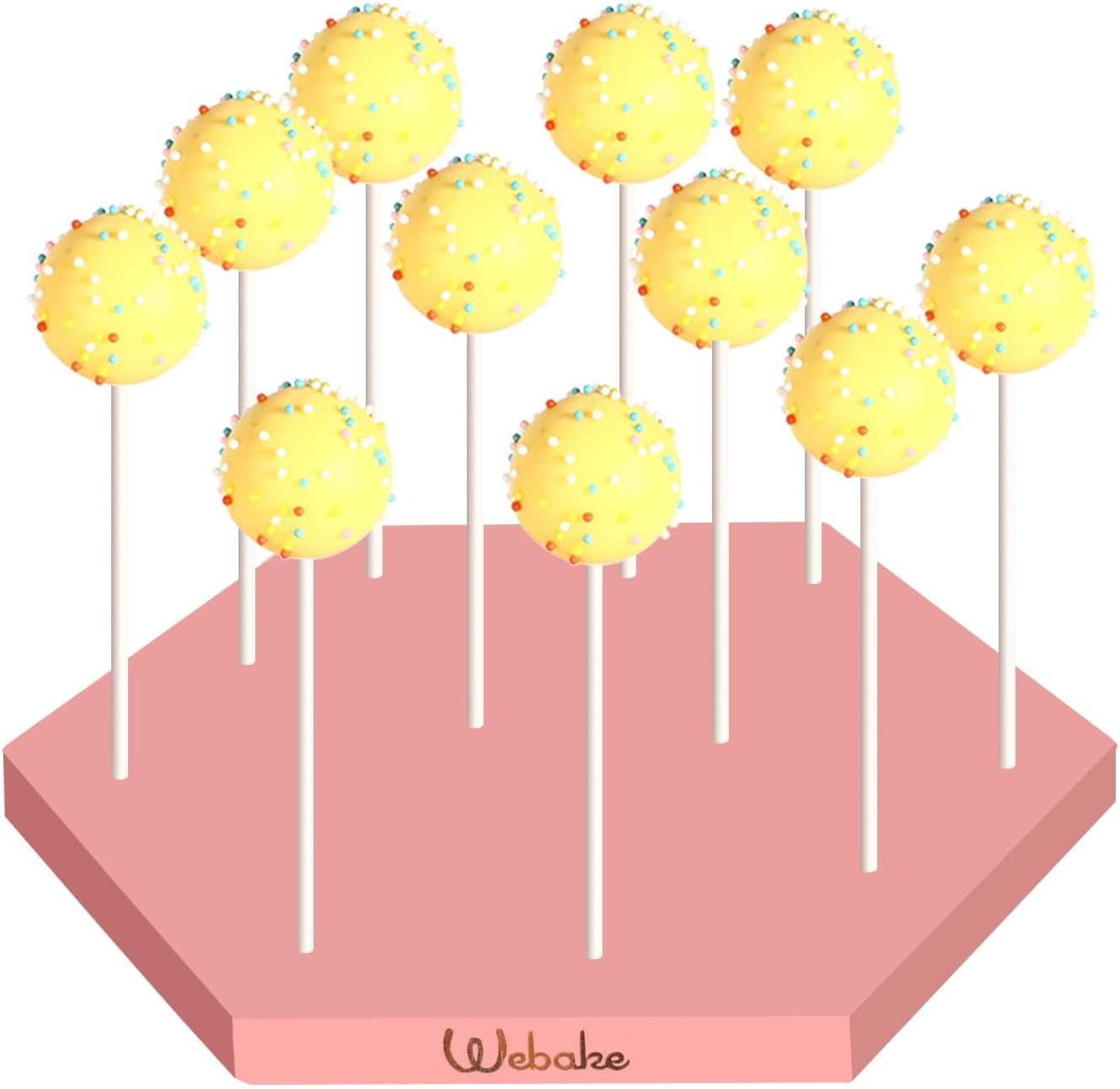 Wellsay Cake Pop Display Stand, Wood Holder 12 Holes Sucker Cake Pop ...
