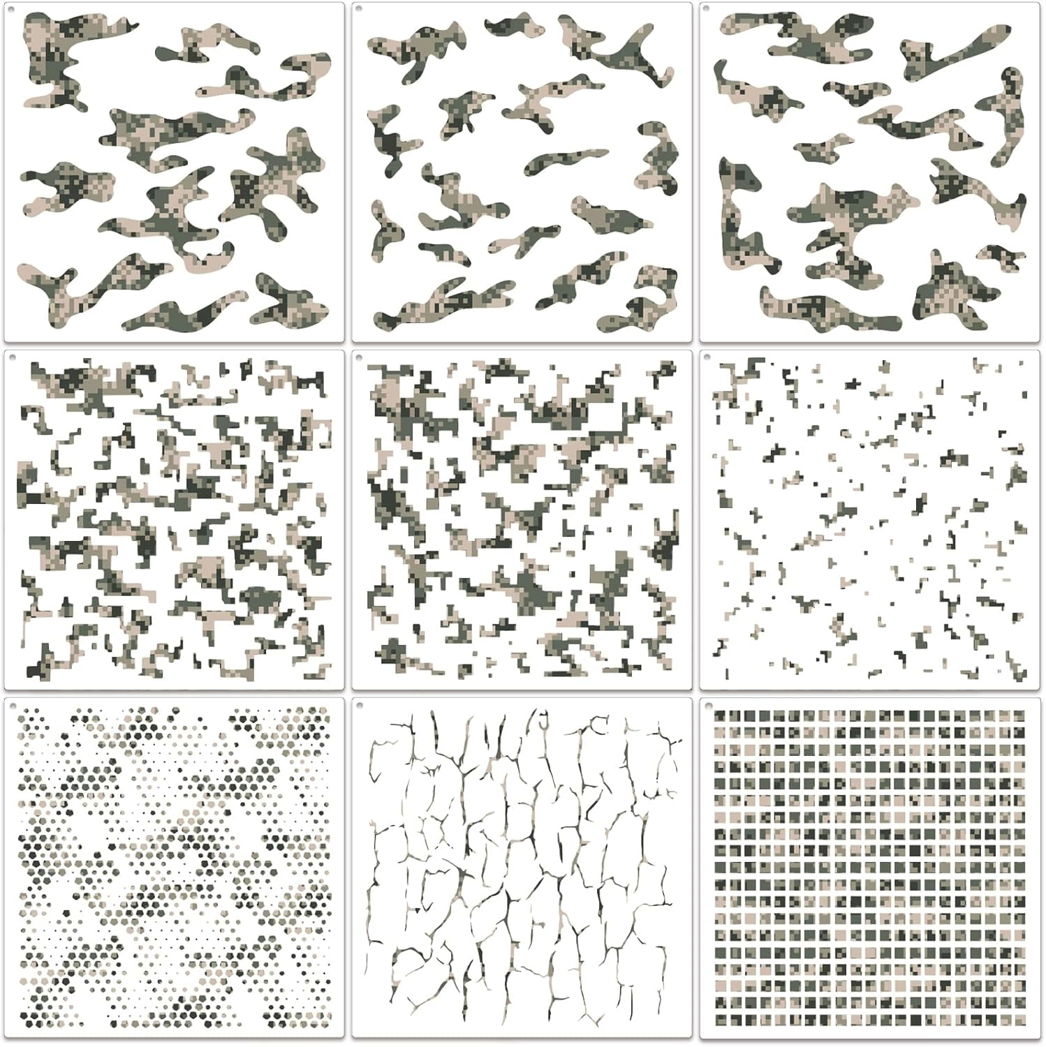 Wellsay Camo Stencils for Painting on Wood Boat, Camouflage Spray Paint ...