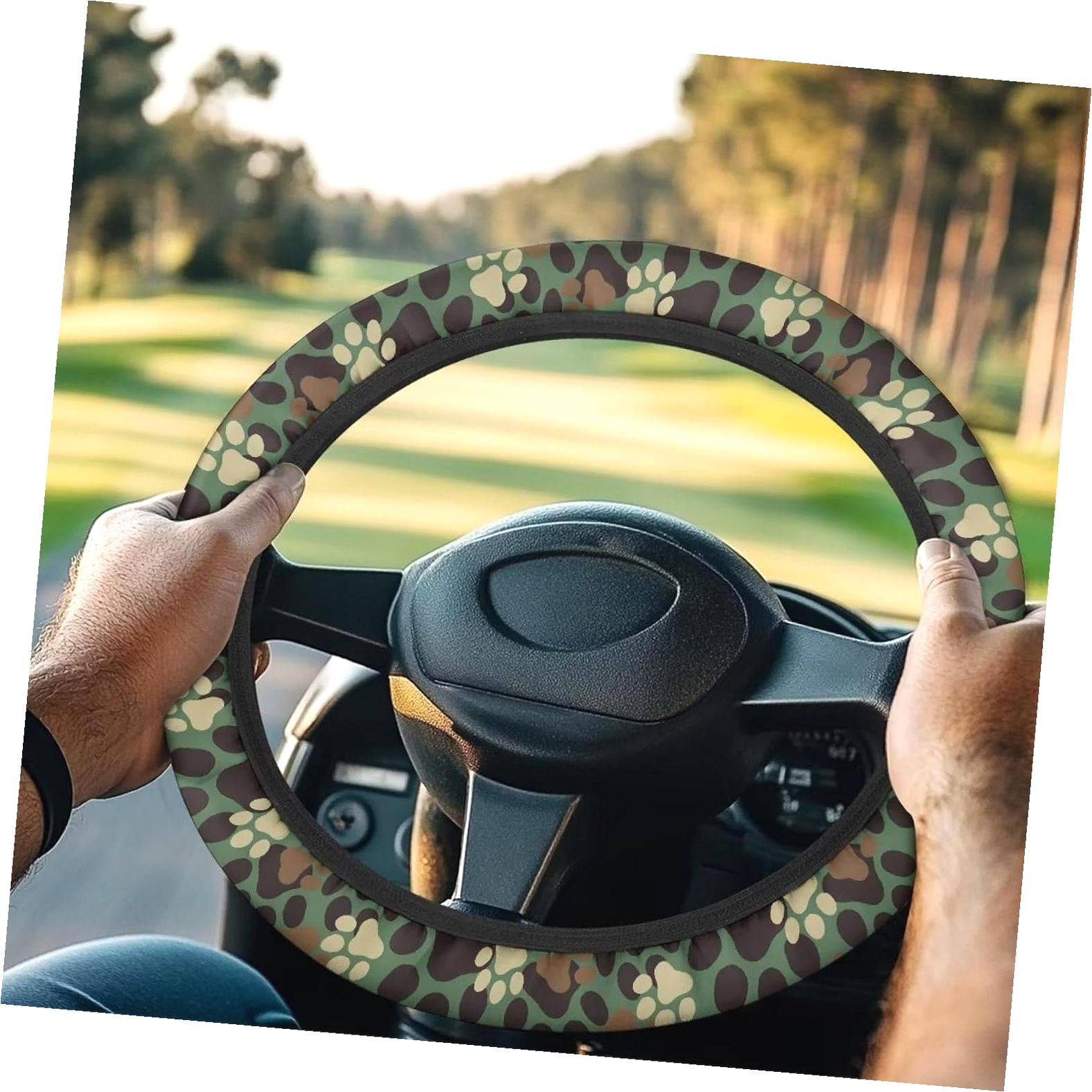 Wellsay Camouflage Dog Paw Golf Cart Steering Wheel Protector for ...