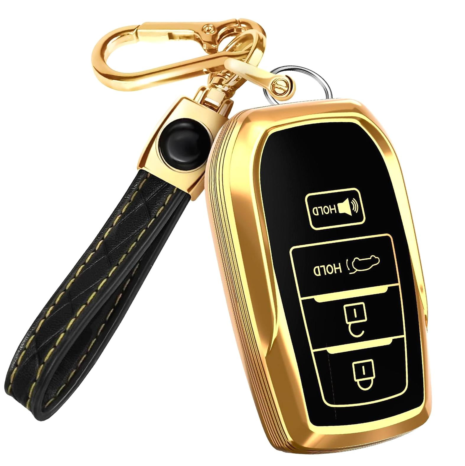 Wellsay Camry Key Fob Cover with Leather Keychain - Protective Case for ...