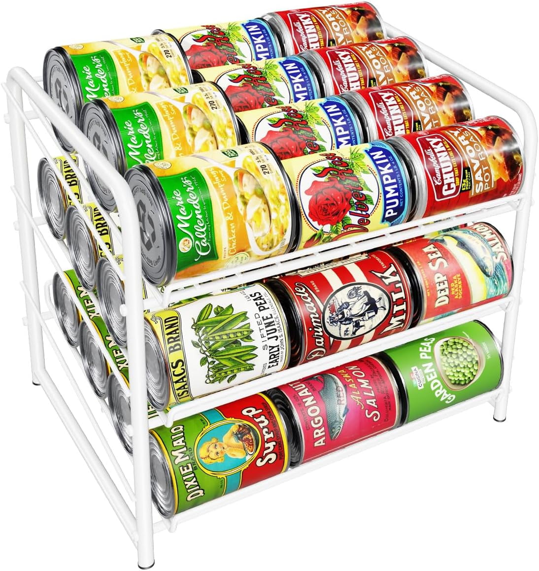 Wellsay Can Rack Organizer, Stackable Can Storage Dispenser Holds up to ...