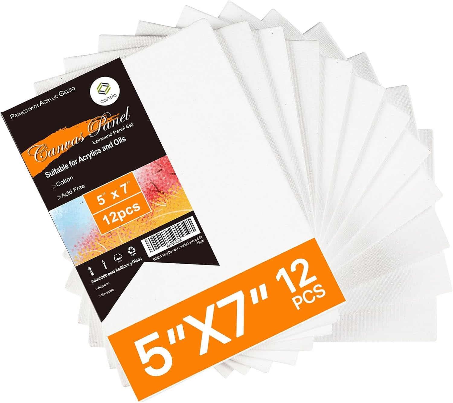 Wellsay Canvas Board for Painting 12 Pack, 5 x 7 Inch Canvas Panels ...