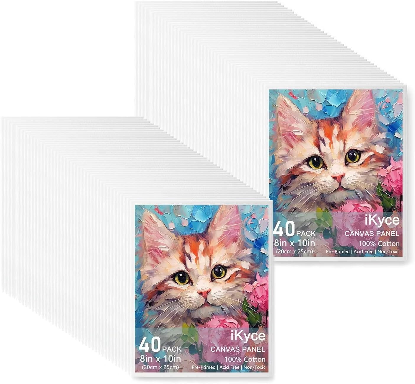 Wellsay Canvas Boards for Painting - 80 Pack - 8 x 10 inch Super Value ...