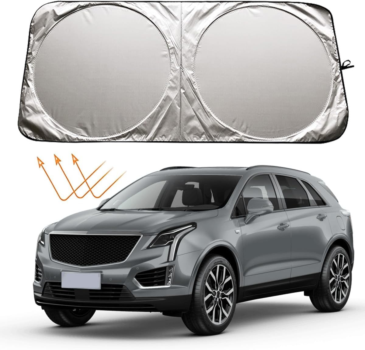 Wellsay Car Windshield Sun Shade Sunshade for Cadillac XT6 XT5 CT5 XT4 Escalade CT4 CTS XTS CT6 ...