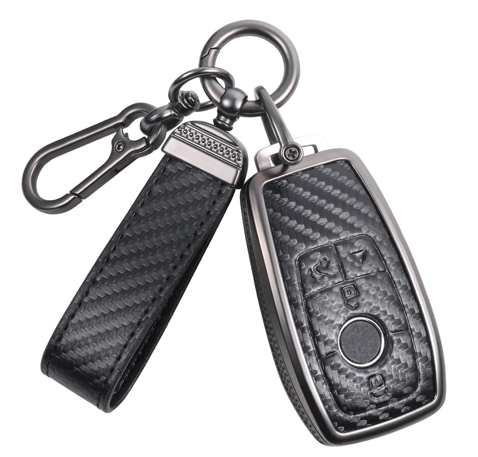 Wellsay Carbon Fiber Texture Key Fob Cover for Mercedes A C G E S Class ...