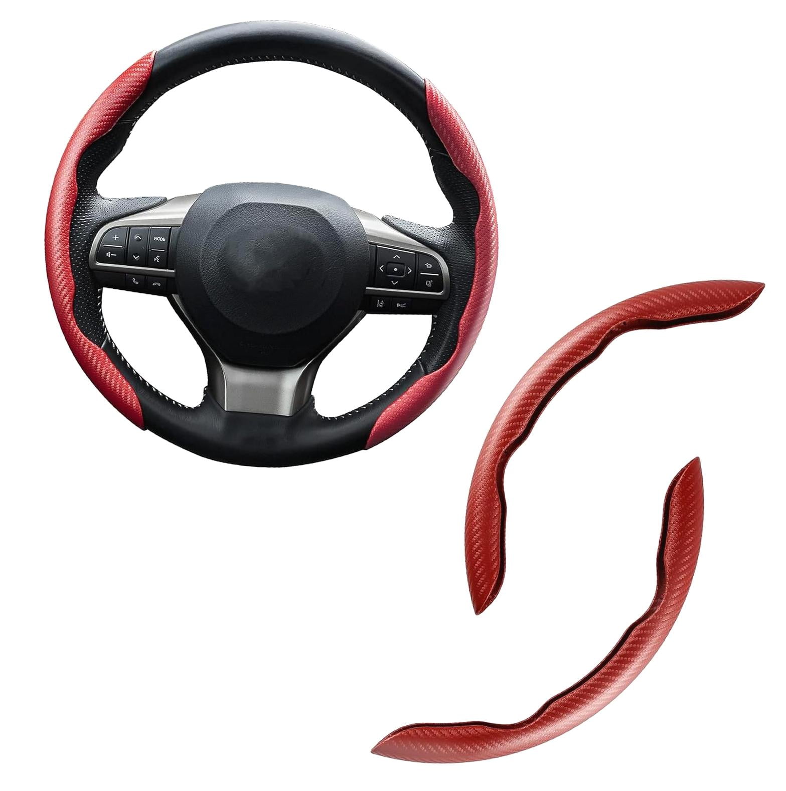 Wellsay Carbon Fiber ering Wheel Protector, Sectioned Butterfly Wheel Cover, Vehicle Interior ...