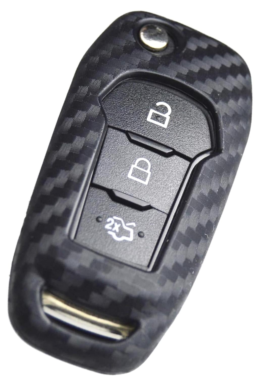 Wellsay Carbon Silicone 3-Button Flip Key Fob Protector for Mercury ...