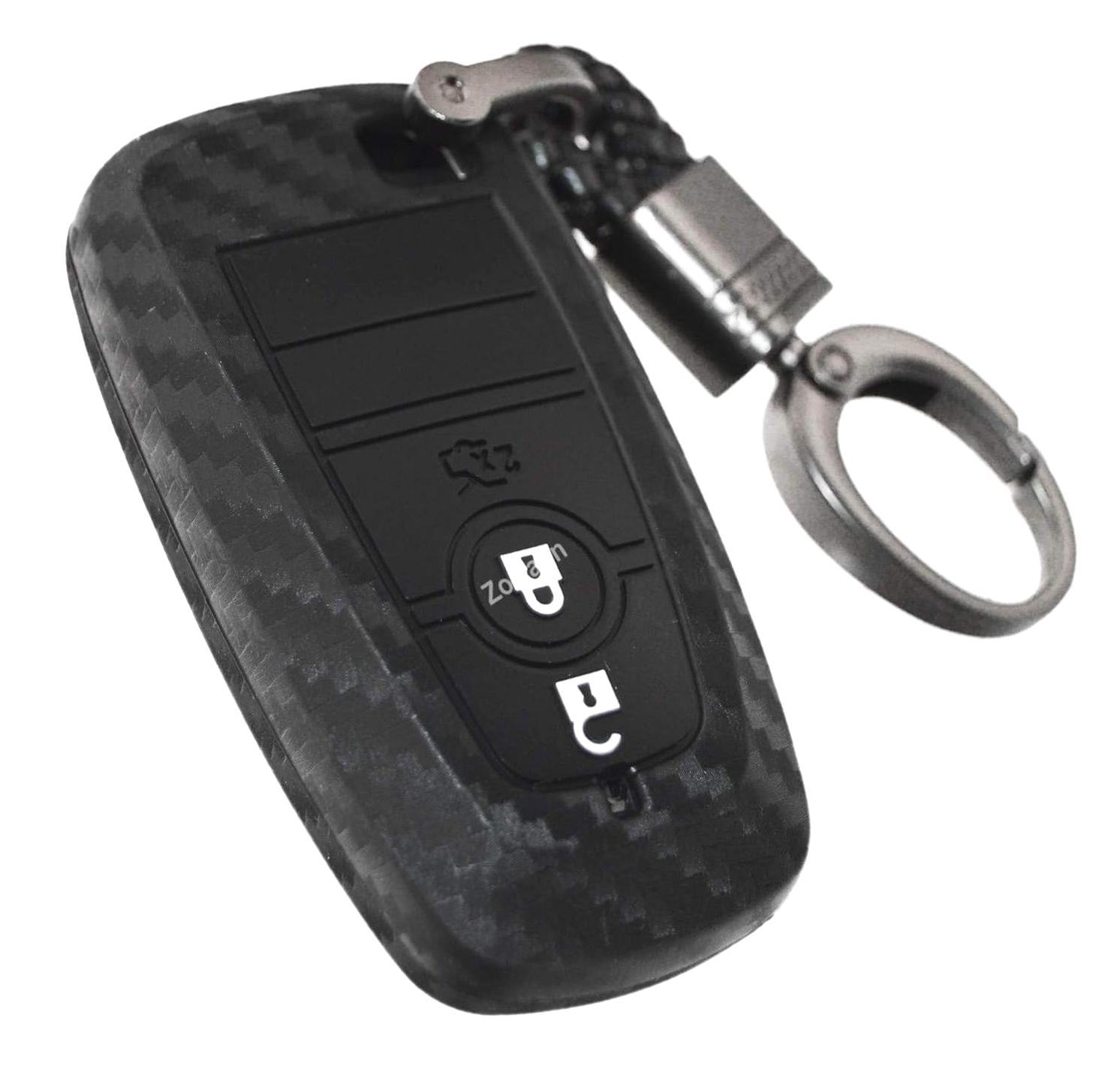 Wellsay Carbon Silicone Key Fob Protector with Keychain for Raptor F150 ...